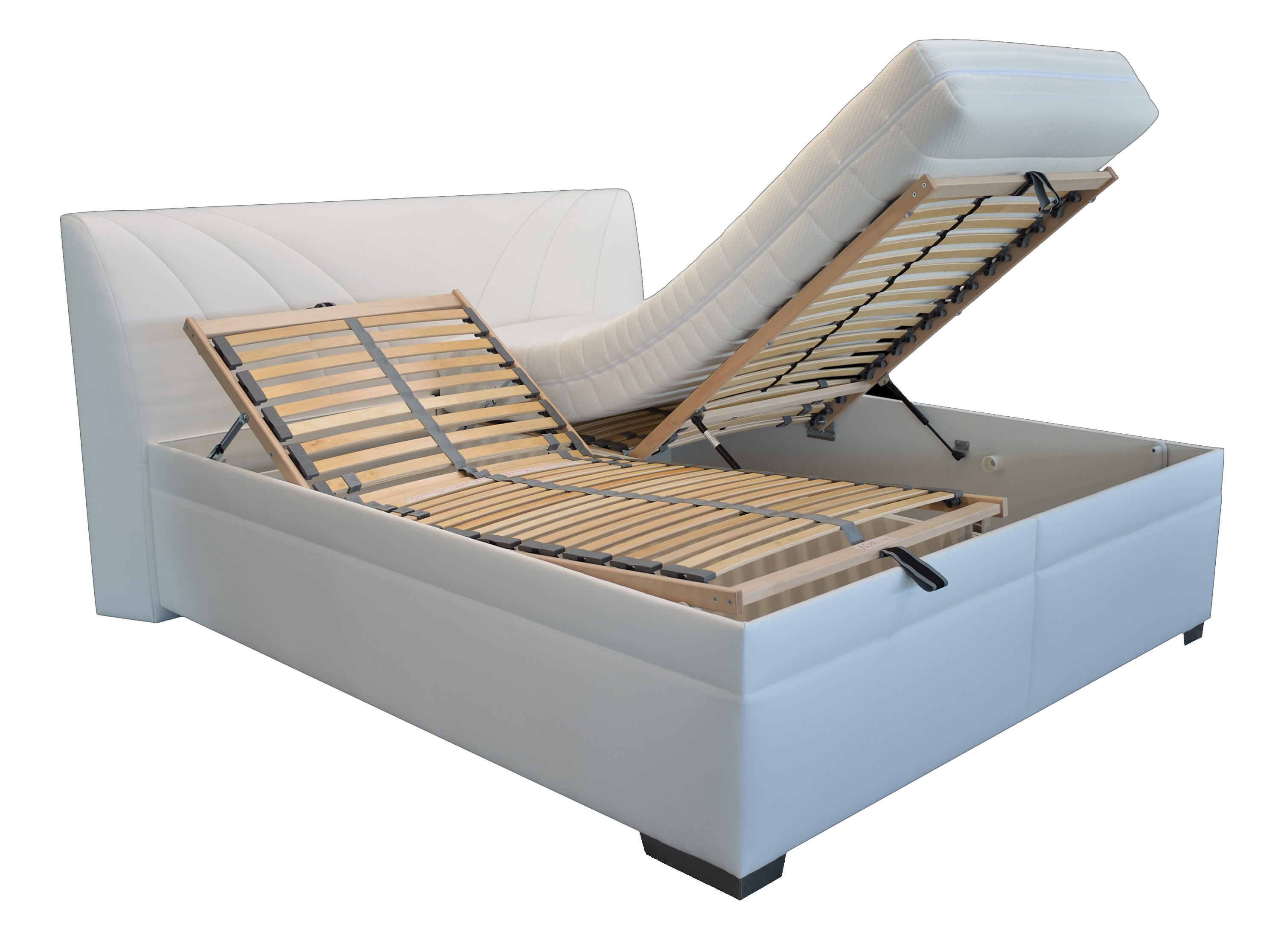 Manželská posteľ 180 cm Blanár Velvet (s roštom a matracmi) (biela ...