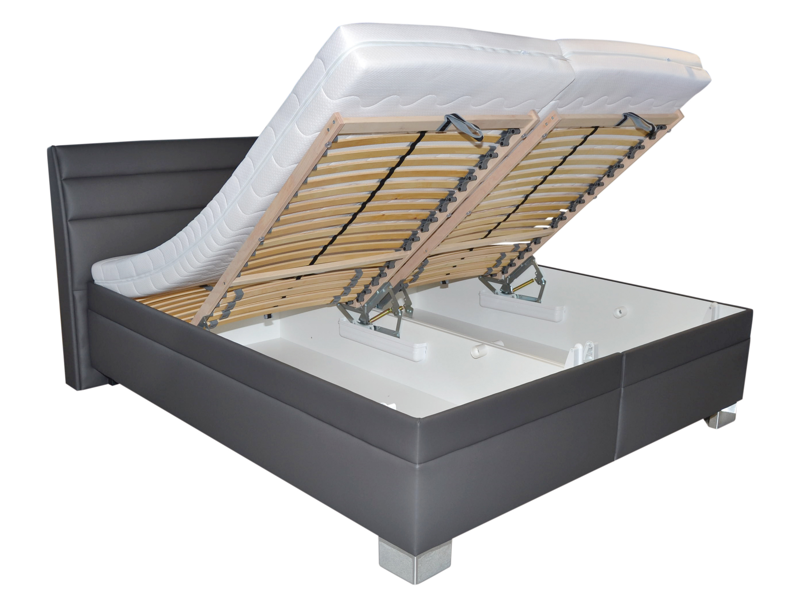 Manželská posteľ 180 cm Blanár Vernon (sivá) (s roštami a matracmi ...