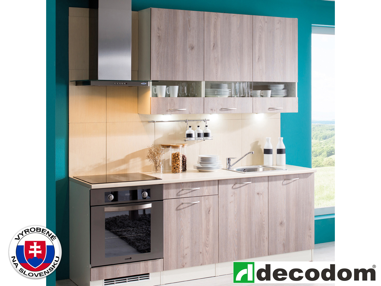 Kuchyňa Decodom Nela modern 210 cm dub nelson | NovyNabytok