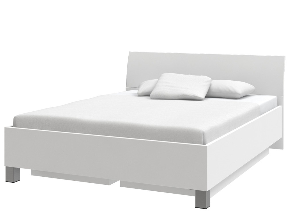 Manželská posteľ 160 cm Decodom Uno Typ P-160 (s roštom) (biela artic ...