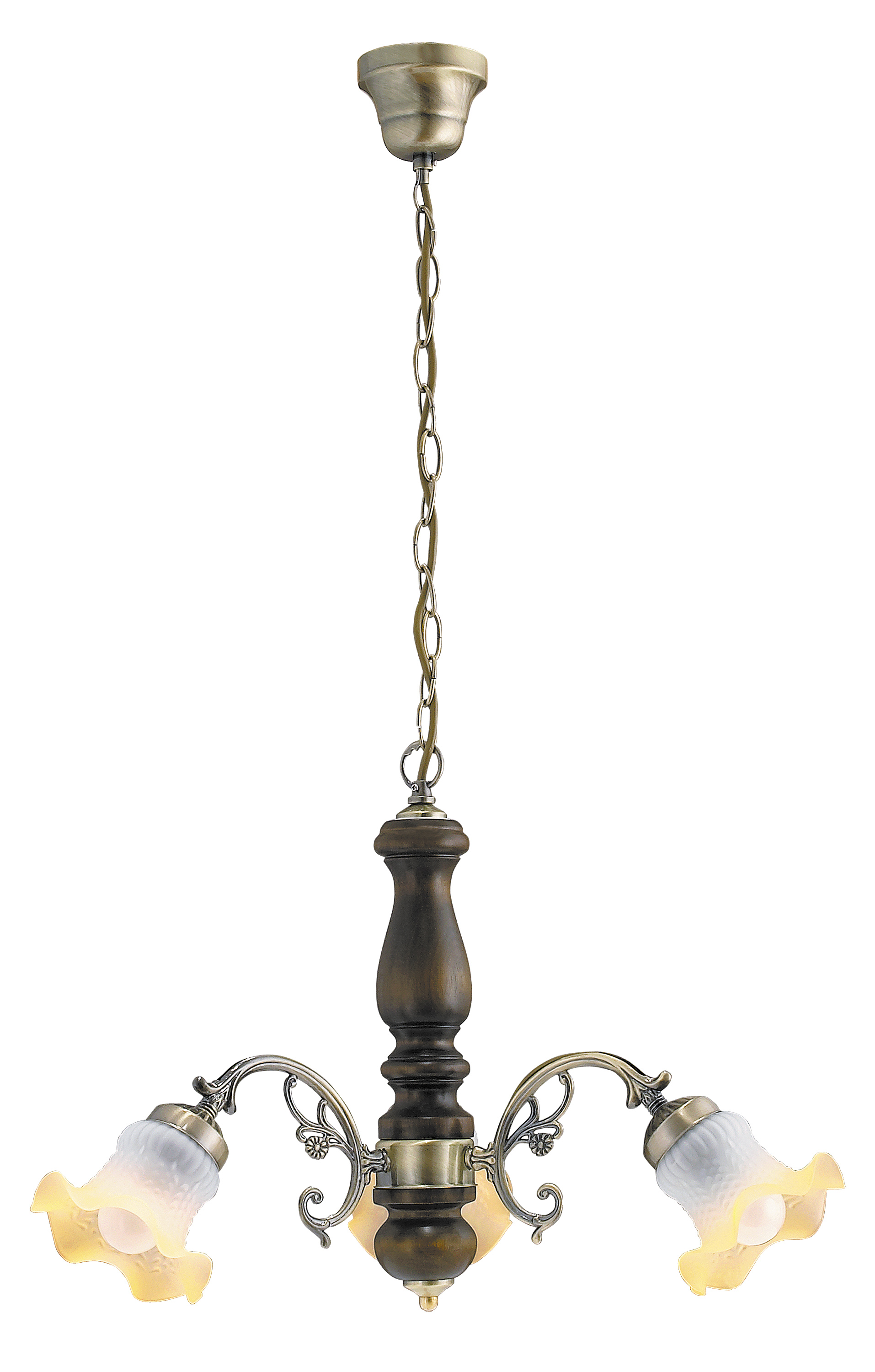 Luster Rustic 3x40W (bronzová + biela) | NovyNabytok