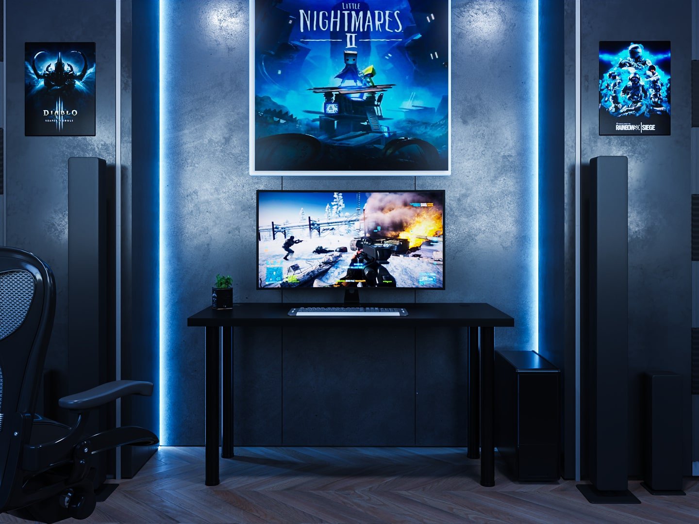 Herný pc stôl Gamer X (čierna) (bez osvetlenia) | NovyNabytok