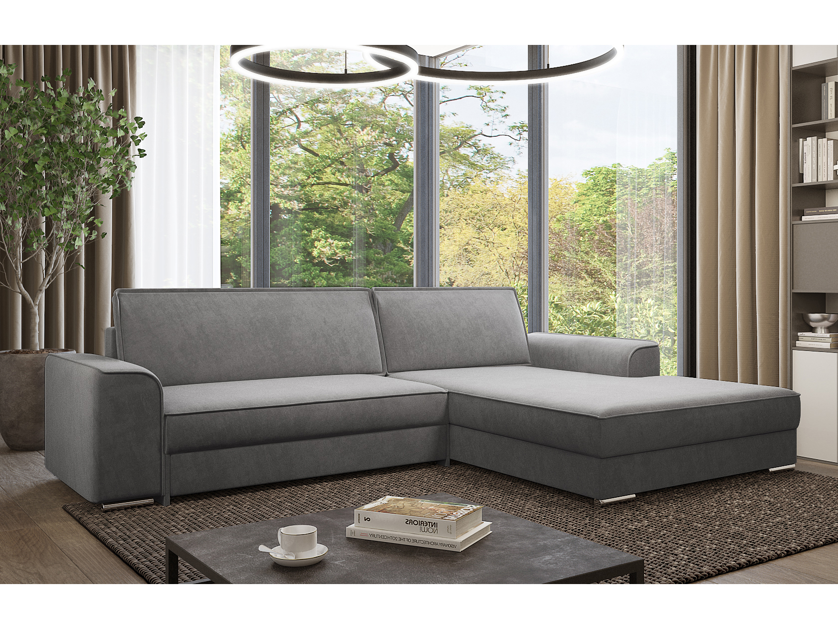 Rohová sedačka Tunos (P) (hnedá) | NovyNabytok