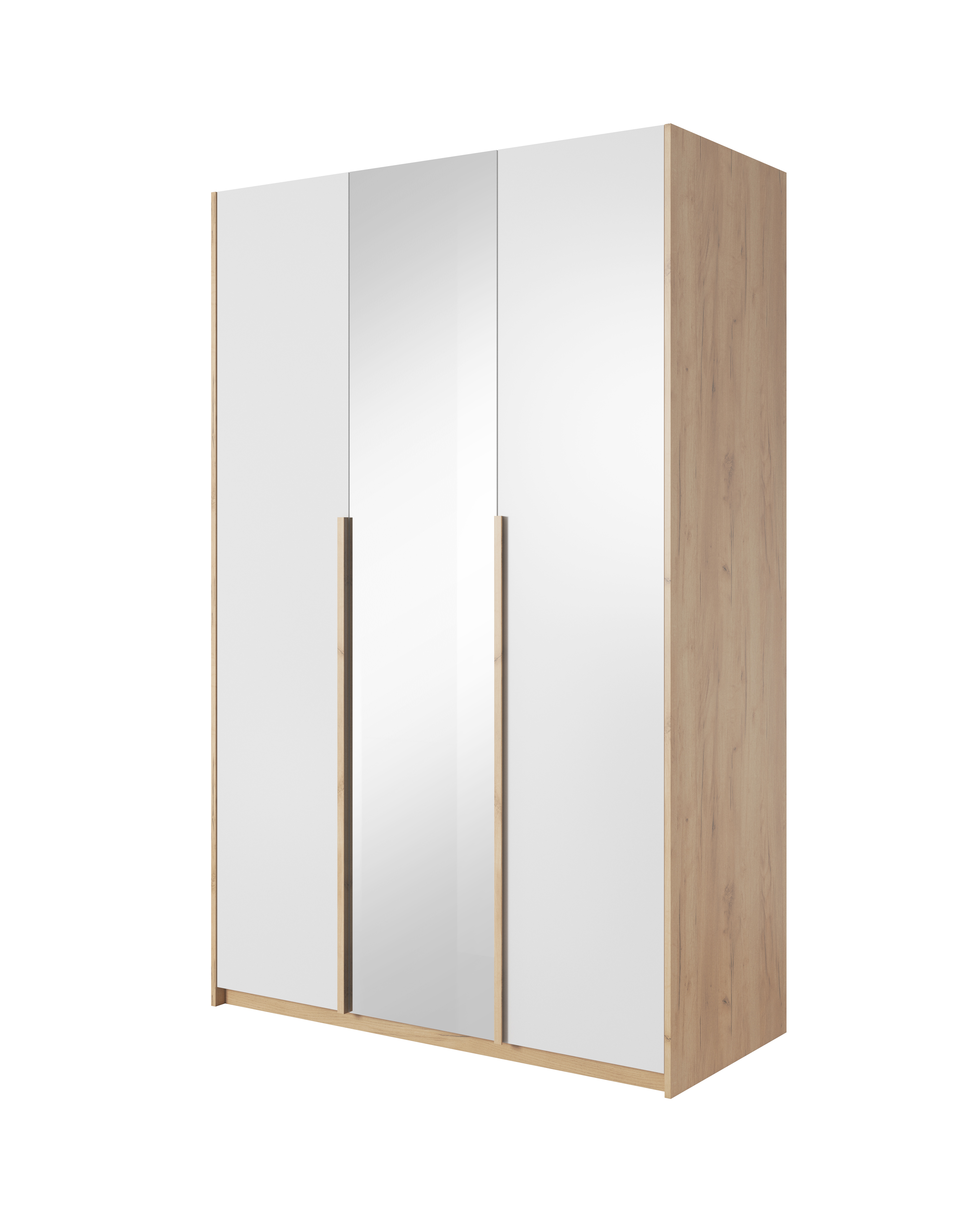 Šatníková skriňa Xenos 140 (dub zlatý + biela) (so zrkadlom) | NovyNabytok