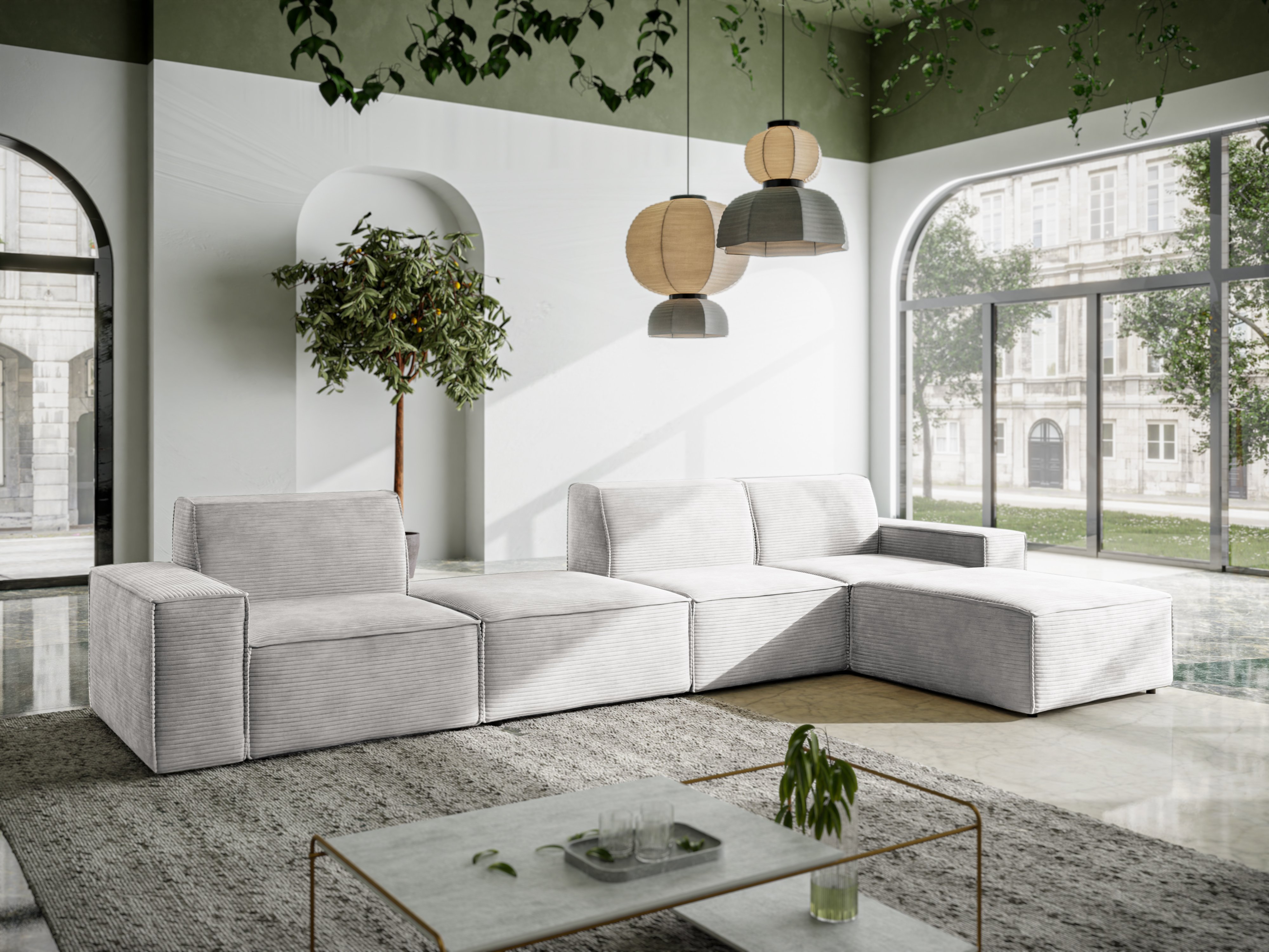 Modulárna sedačka Cuboid Sed R (svetlosivá) | NovyNabytok