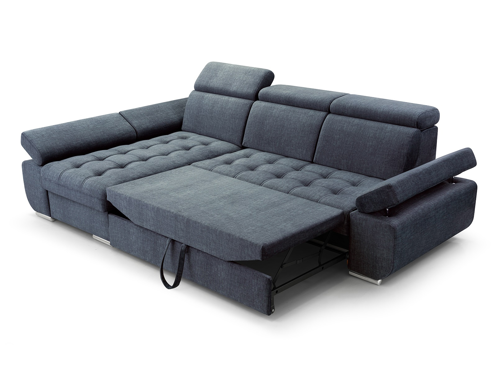 Rohová sedačka Belona (sivomodrá) (L) | NovyNabytok