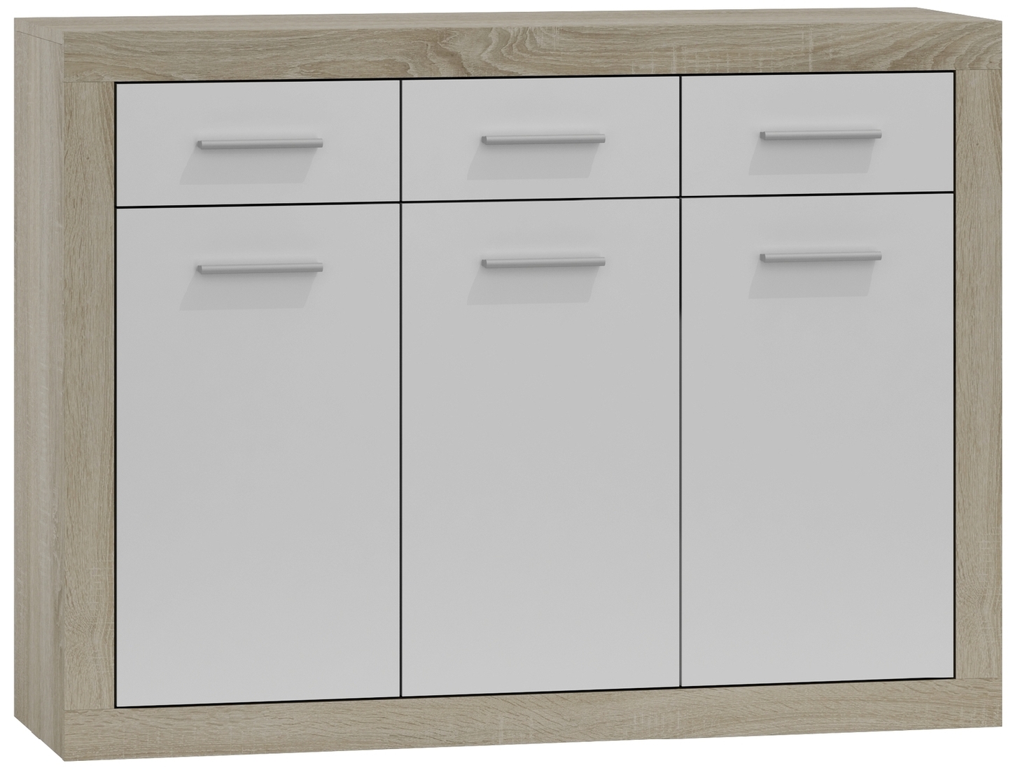 Komoda Cancan 3T/3SK dub sonoma + biela | NovyNabytok