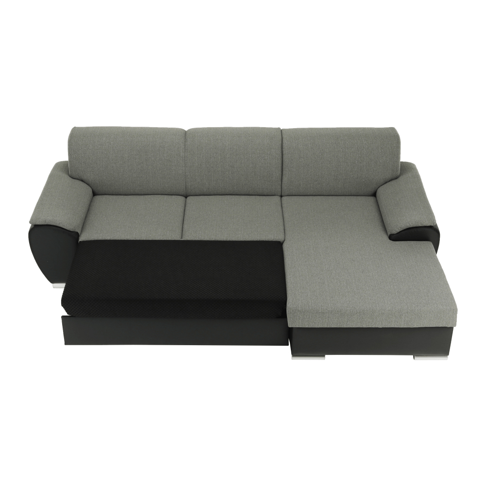 Rohová sedačka Emma malá (čierna + sivá) (P) | NovyNabytok