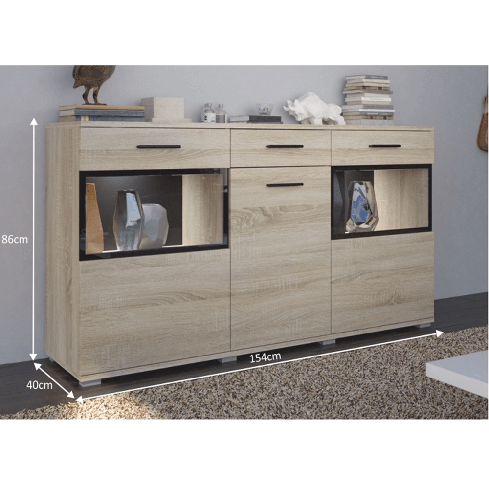 Kombinovaná komoda Breal (dub sonoma) | NovyNabytok