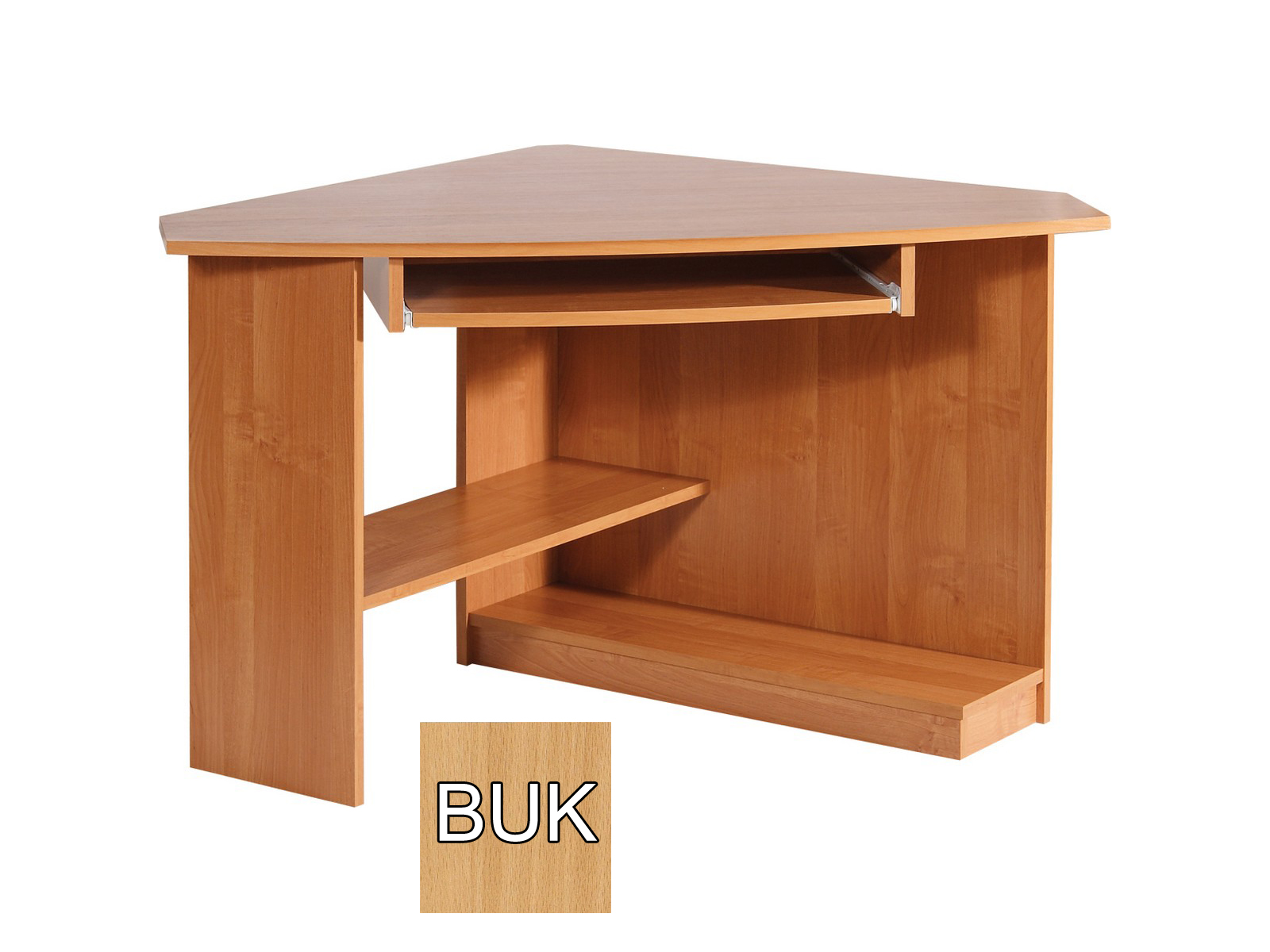 Rohový PC stolík Caren (L) (buk) *výpredaj | NovyNabytok